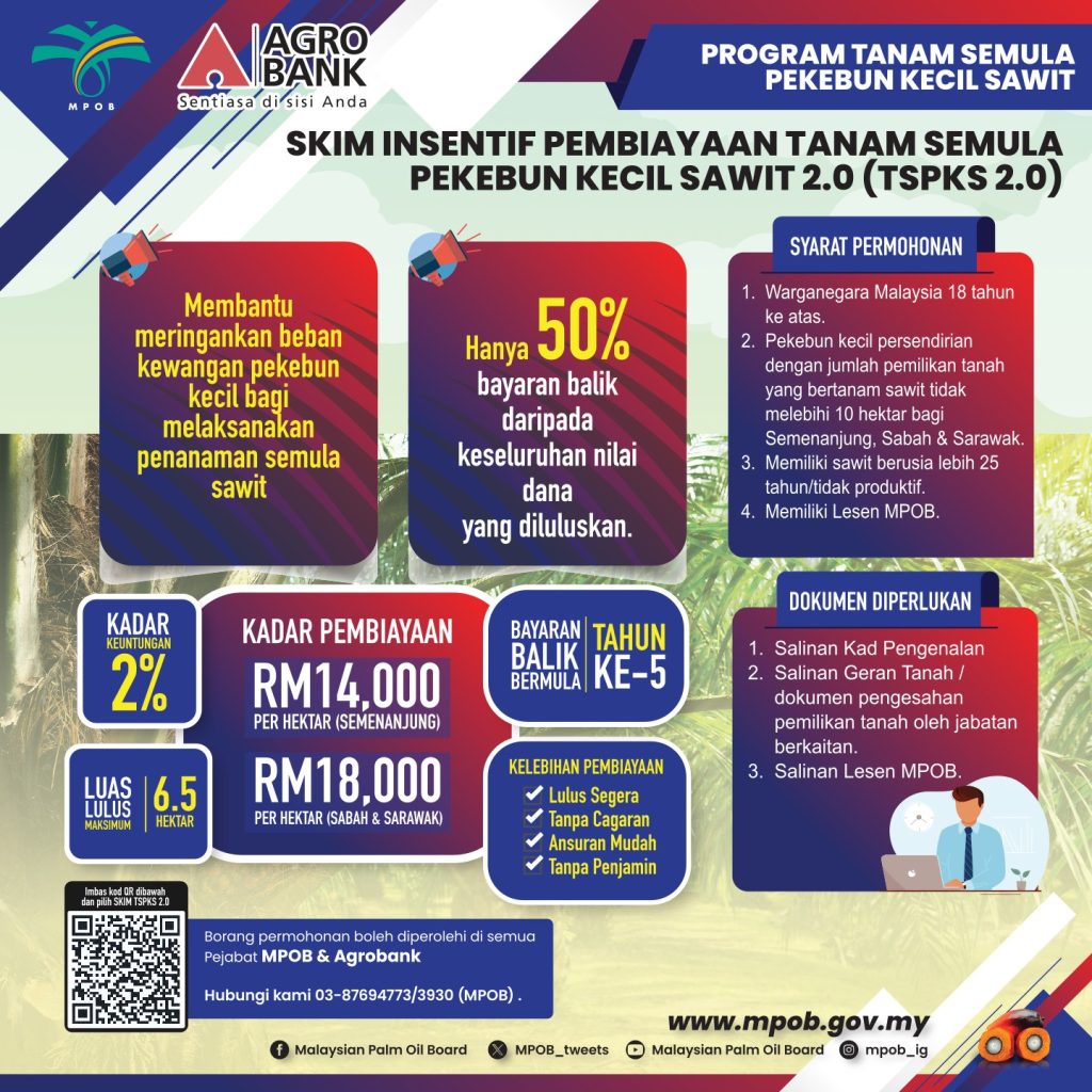 Skim Pembiayaan Mudah Tanam Semula Pekebun Kecil Sawit 2.0 (TSPKS 2.0)